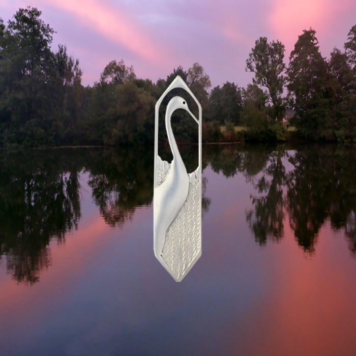 Pewter Standing Crane Pin