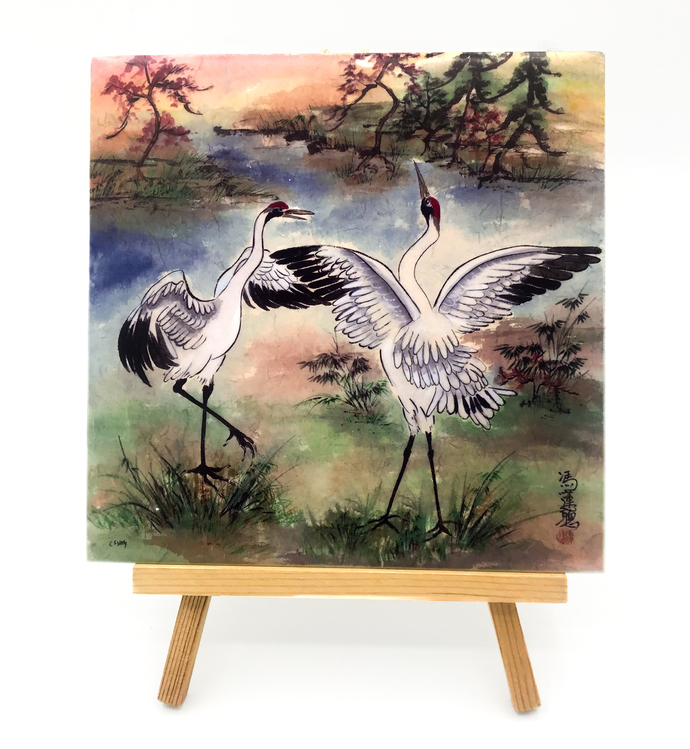 Ceramic Crane Tile